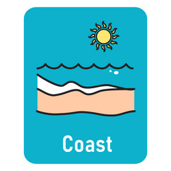 Lake lightblue flashcard Royalty Free Vector Image