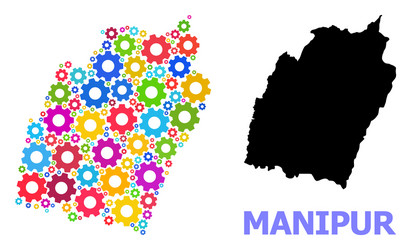 Climate pattern map manipur state Royalty Free Vector Image