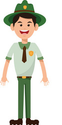 Park ranger in uniform scout camping symbol Vector Image