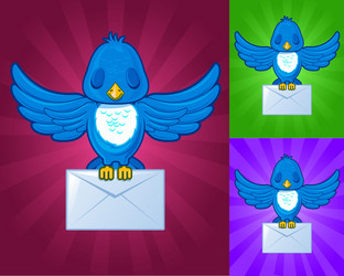 Bird with messages Royalty Free Vector Image - VectorStock