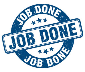 Done blue square grunge stamp on white Royalty Free Vector