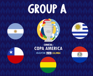 Copa america 2020 groups Royalty Free Vector Image