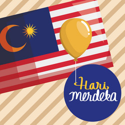 Hari merdeka lettering postcard Royalty Free Vector Image