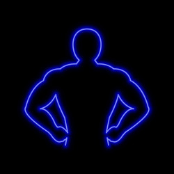 Muscle man neon sign bright glowing symbol Vector Image
