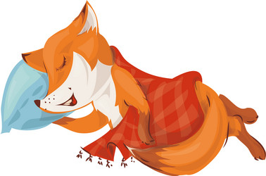 Cute red fox is sick medical thermometer Vector Image