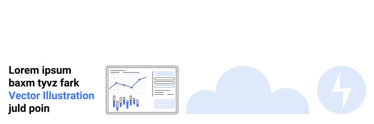 Data analytics dashboard with graphs lock Vector Image