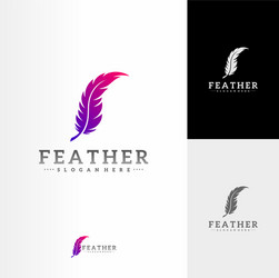Feather logo design template simple Royalty Free Vector