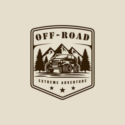 Off road car logo vintage template icon graphic Vector Image