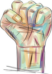 Raised arm human rights salute protest activist Vector Image