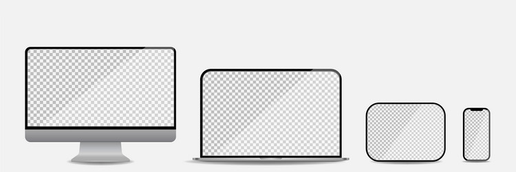 Realistic laptop shadow black screen Royalty Free Vector