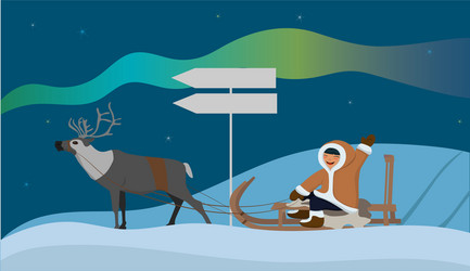 Human at the north pole eskimo taking a selfie Vector Image