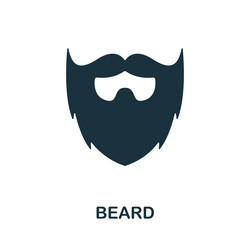 Beard icon monochrome simple barber shop icon Vector Image