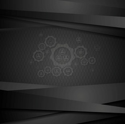 Black tech background with communication icons Vector Image