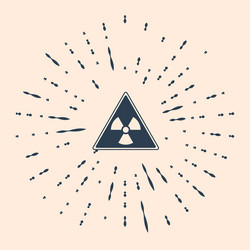Black triangle sign with radiation symbol icon Vector Image