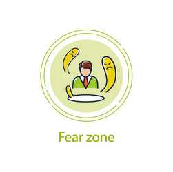 Fear motivation line icon Royalty Free Vector Image