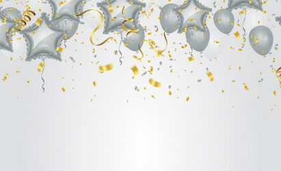 Celebration party banner with silver color Vector Image