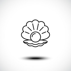 Continuous one line drawing natural open pearl Vector Image