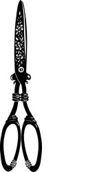 Vintage scissors black ink Royalty Free Vector Image