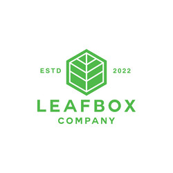 Geometric leaf box logo design graphic emblem Vector Image