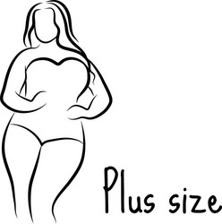 Logo plus size woman curvy symbol Royalty Free Vector Image