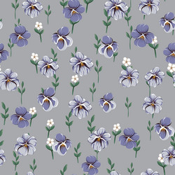 Drawing of seamless pattern with viola flowers Vector Image