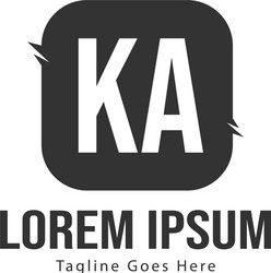 Initial ka logo template with modern frame Vector Image