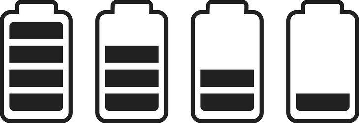 Battery level indicators Royalty Free Vector Image