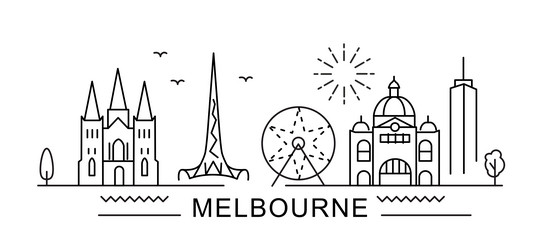Melbourne City Skyline Silhouette Vector Images (over 150)