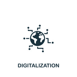Digitalization icon monochrome simple sign from Vector Image