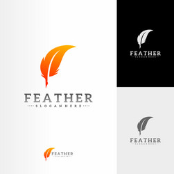 Feather logo design template simple Royalty Free Vector