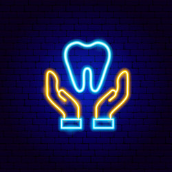 Smiling tooth on hand Royalty Free Vector Image