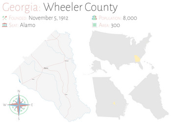 Map wheeler county in georgia Royalty Free Vector Image