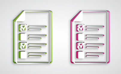 Paper cut online quiz test survey or checklist Vector Image