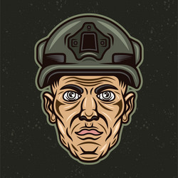 Soldier head infantryman Royalty Free Vector Image