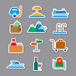 Travel and accommodation stickers Royalty Free Vector Image