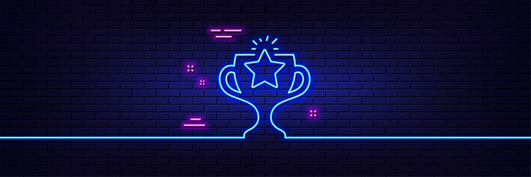 Laureate award line icon winner prize sign neon Vector Image