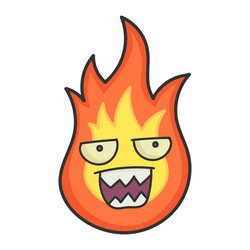 Angry fireball cartoon Royalty Free Vector Image