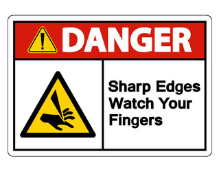 Caution sharp edges watch your fingers symbol Vector Image