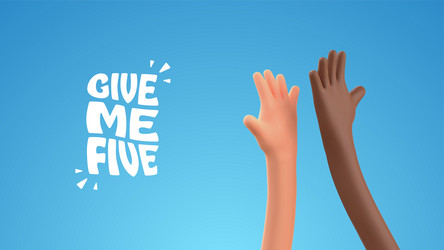 High five hands two giving Royalty Free Vector Image