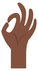 Hand showing ok sign gesture cartoon Royalty Free Vector