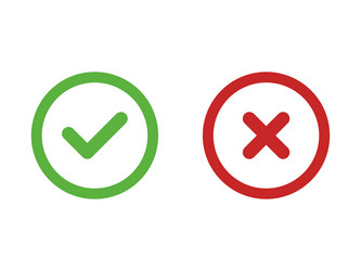 Red cross and green check mark Royalty Free Vector Image