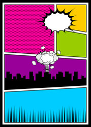 Color comics book cover vertical backdrop Vector Image