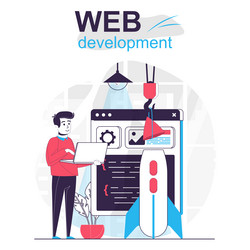 App development isolated cartoon concept Vector Image