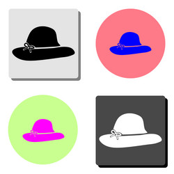 Women hats flat icon Royalty Free Vector Image