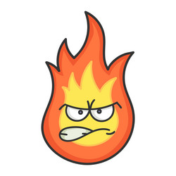 Angry fireball cartoon Royalty Free Vector Image