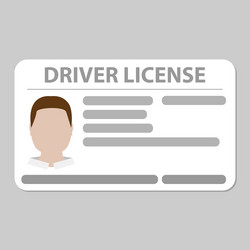 Driver license plastic card plain grey background Vector Image