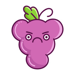 Angry evil grape cartoon character Royalty Free Vector Image