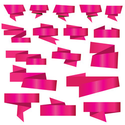 Pink paper banner with shadow Royalty Free Vector Image
