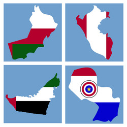 World map-countries in color on white background Vector Image