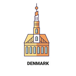 Denmark copenhagen city flat travel skyline set Vector Image